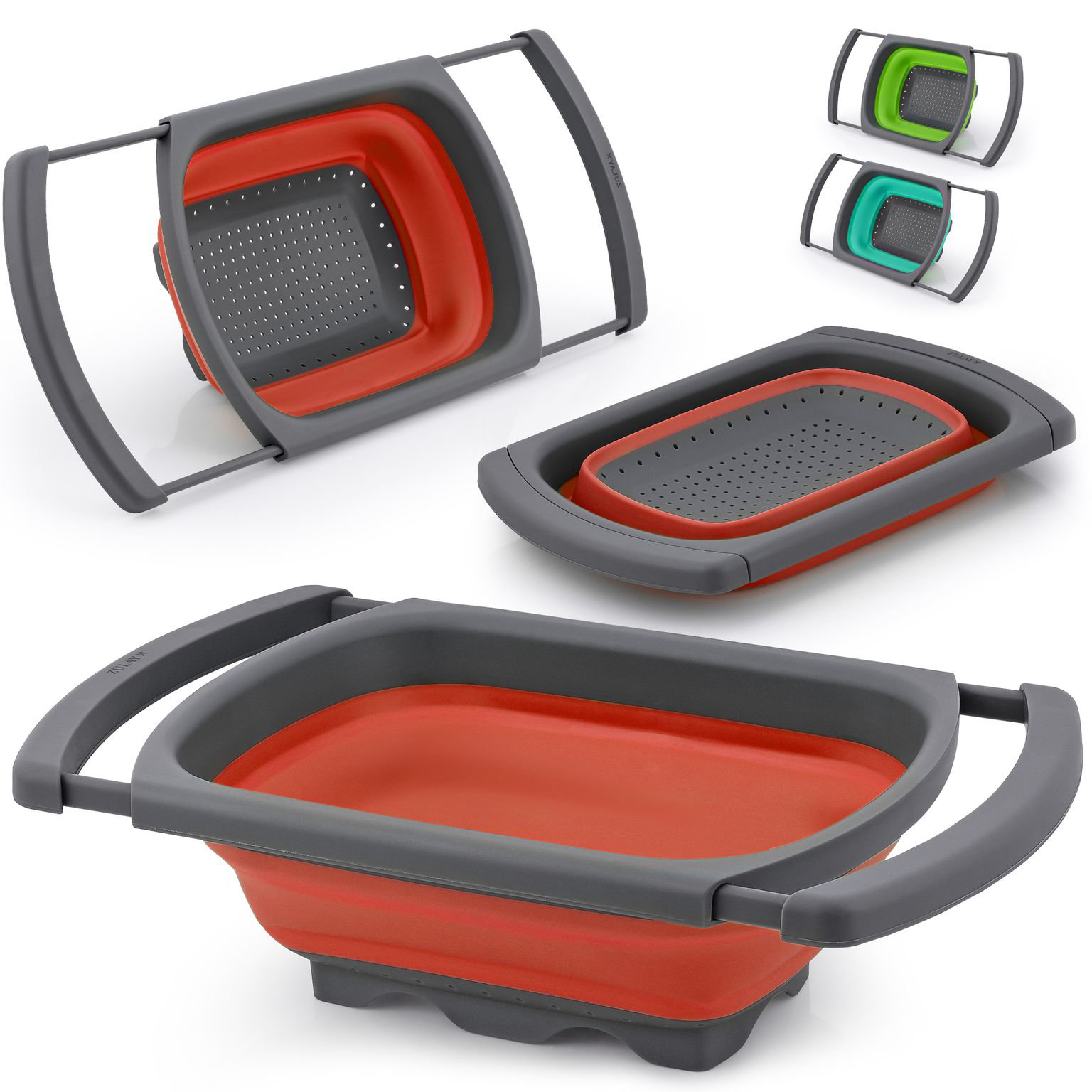 Zulay Kitchen Collapsible Polypropylene Colander with Extendable ...