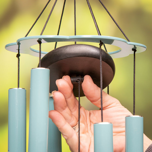 Gracie Oaks Perianne Laser Etched Painted Wood Hand Tuned Wind Chime ...