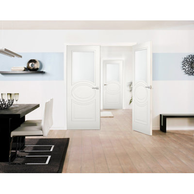 VDomDoors Mela Frosted Glass Interior French Double White Doors ...