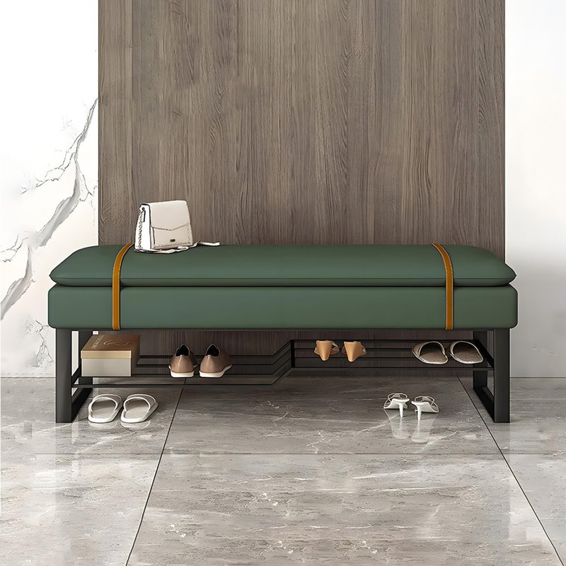 Creative bed end stool Upgraded black carbon steel shoe stool | Wayfair