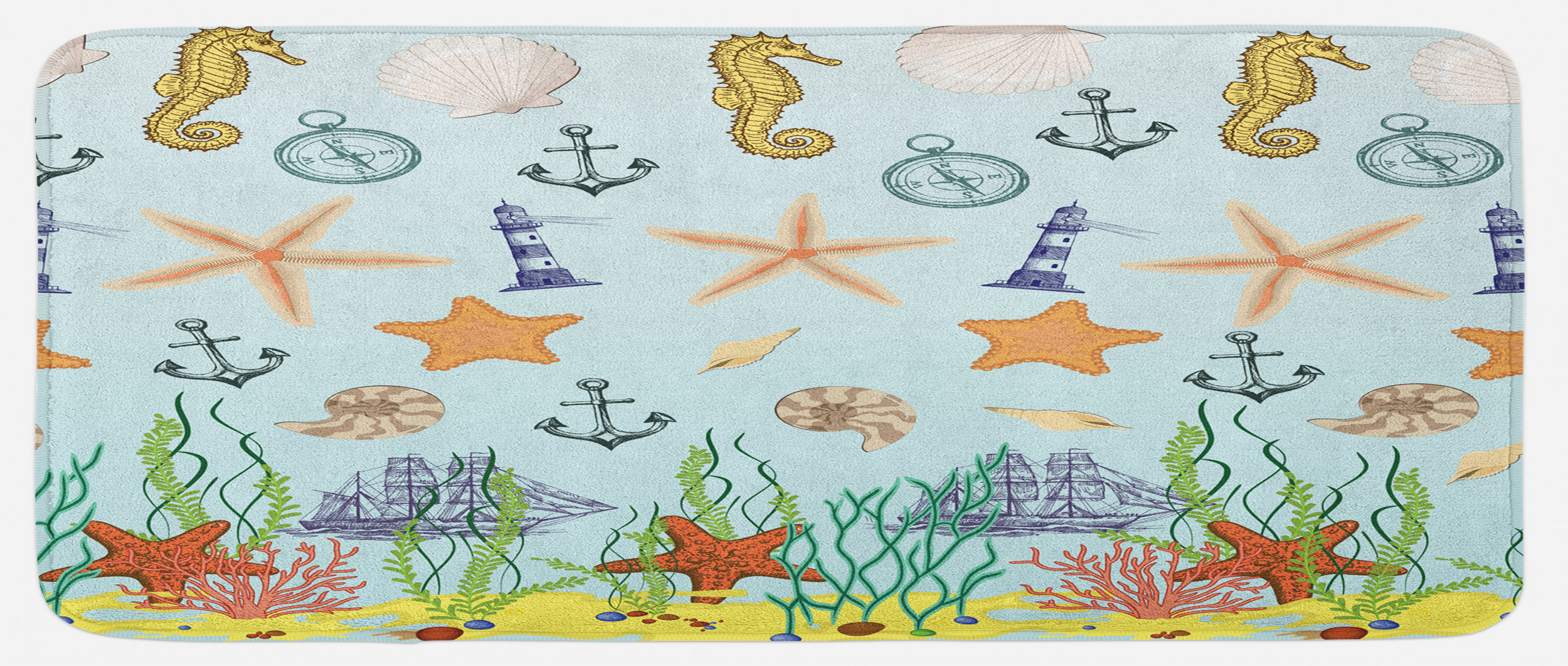 East Urban Home Nautical Kitchen Mat | Wayfair