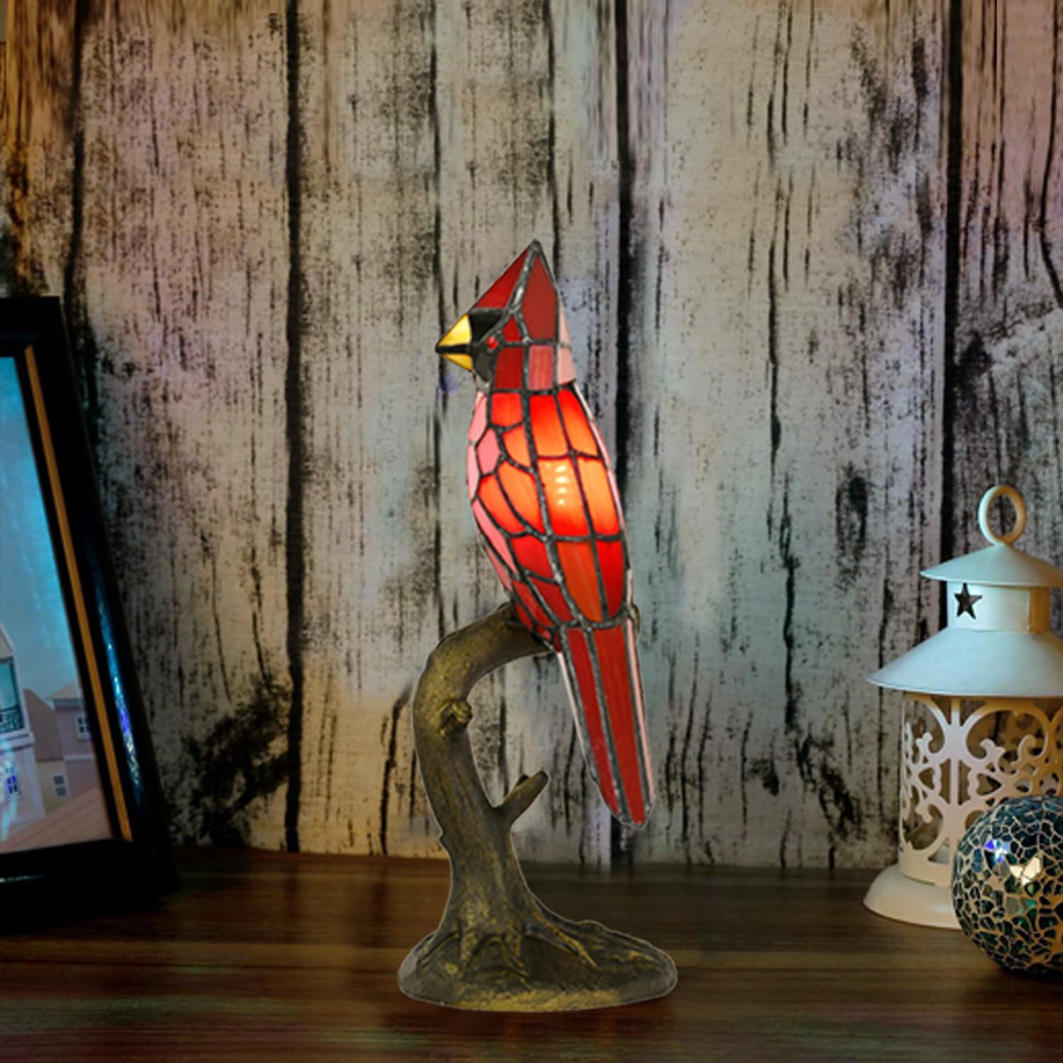 Red Barrel Studio Handcrafted Tiffany-Style Stained Glass Red Cardinal ...