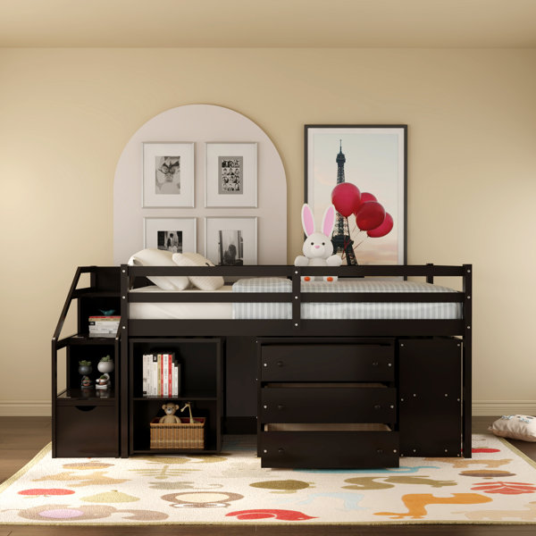 Harriet Bee Jacori Kids Twin Loft Bed with Drawers - Wayfair Canada