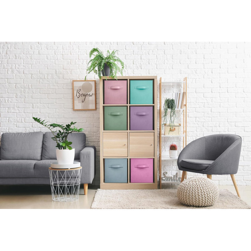 Sorbus 6 Pack 11" Foldable Storage Cubes with Handles in Multi Pastels ...