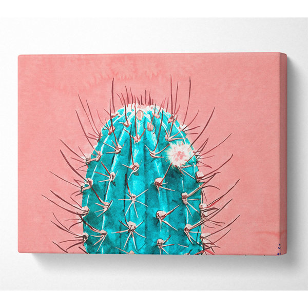Natur Pur Teal Cactus - Wrapped Canvas Art Prints | Wayfair.co.uk