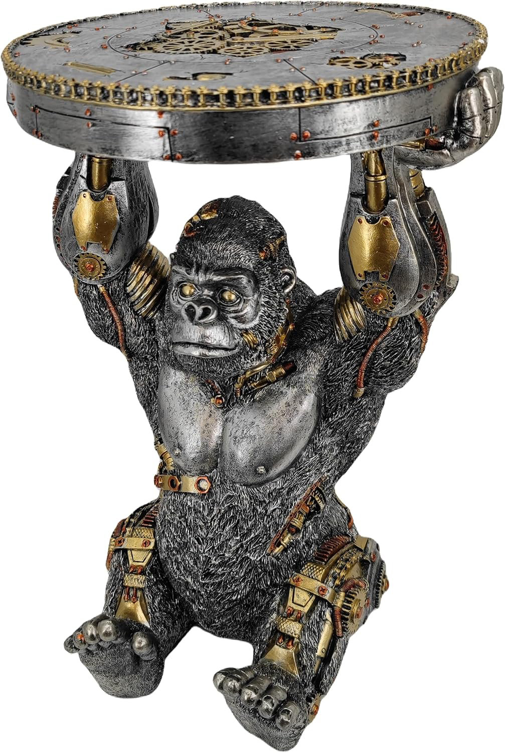 17 Stories Steampunk Gorilla Side Table With Industrial Design And Hand ...