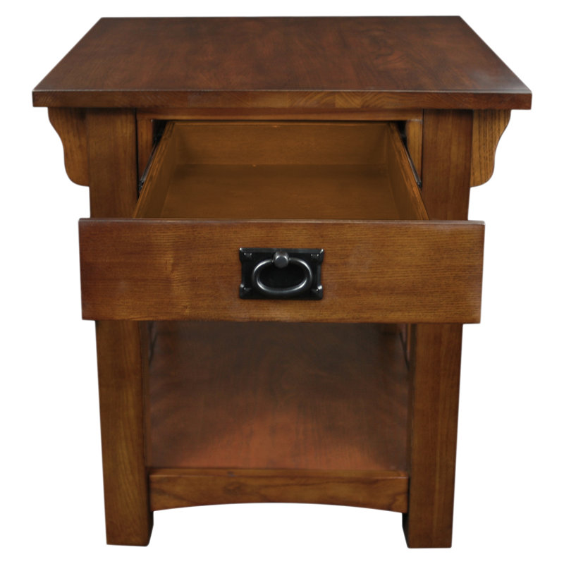 Loon Peak® Mission Solid Wood End Table in Medium Oak & Reviews | Wayfair
