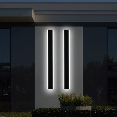 ELUZE Outdoor Long Wall Lights, 2 Pack Dimmable Modern Led Wall ...