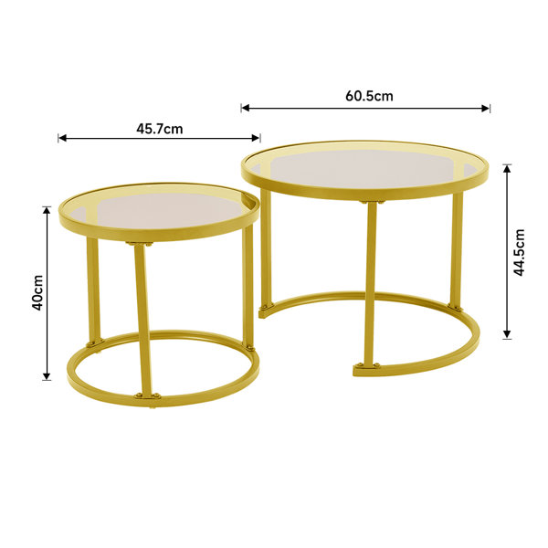 Fairmont Park Henrickson Glass Top Nest Of Tables & Reviews | Wayfair.co.uk