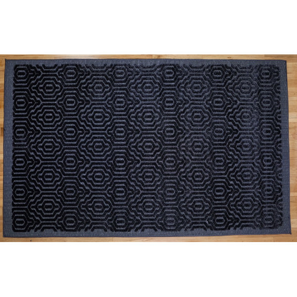 Corrigan Studio® Rectangle Abdul-Haadi Black/Black Area Rug | Wayfair