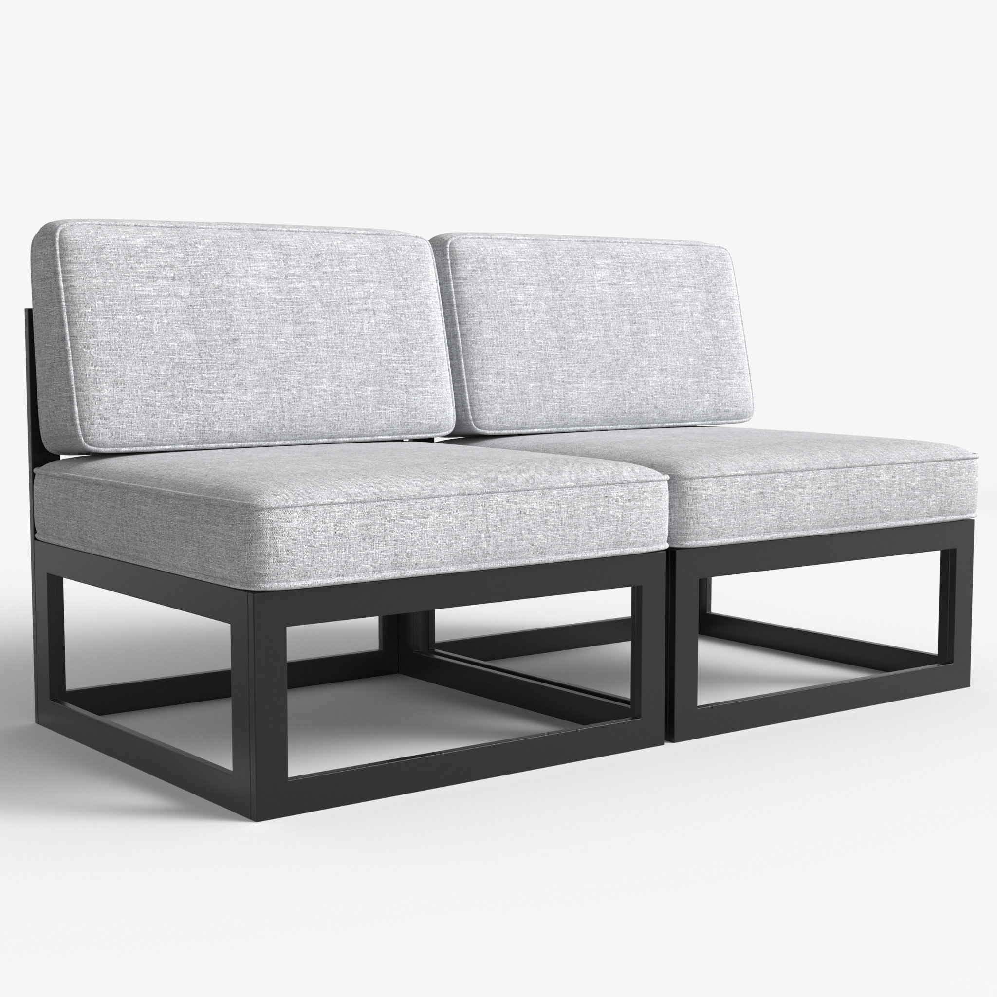 Layinsun Modern Aluminum Outdoor Modular Sectional Single Chairs (set ...