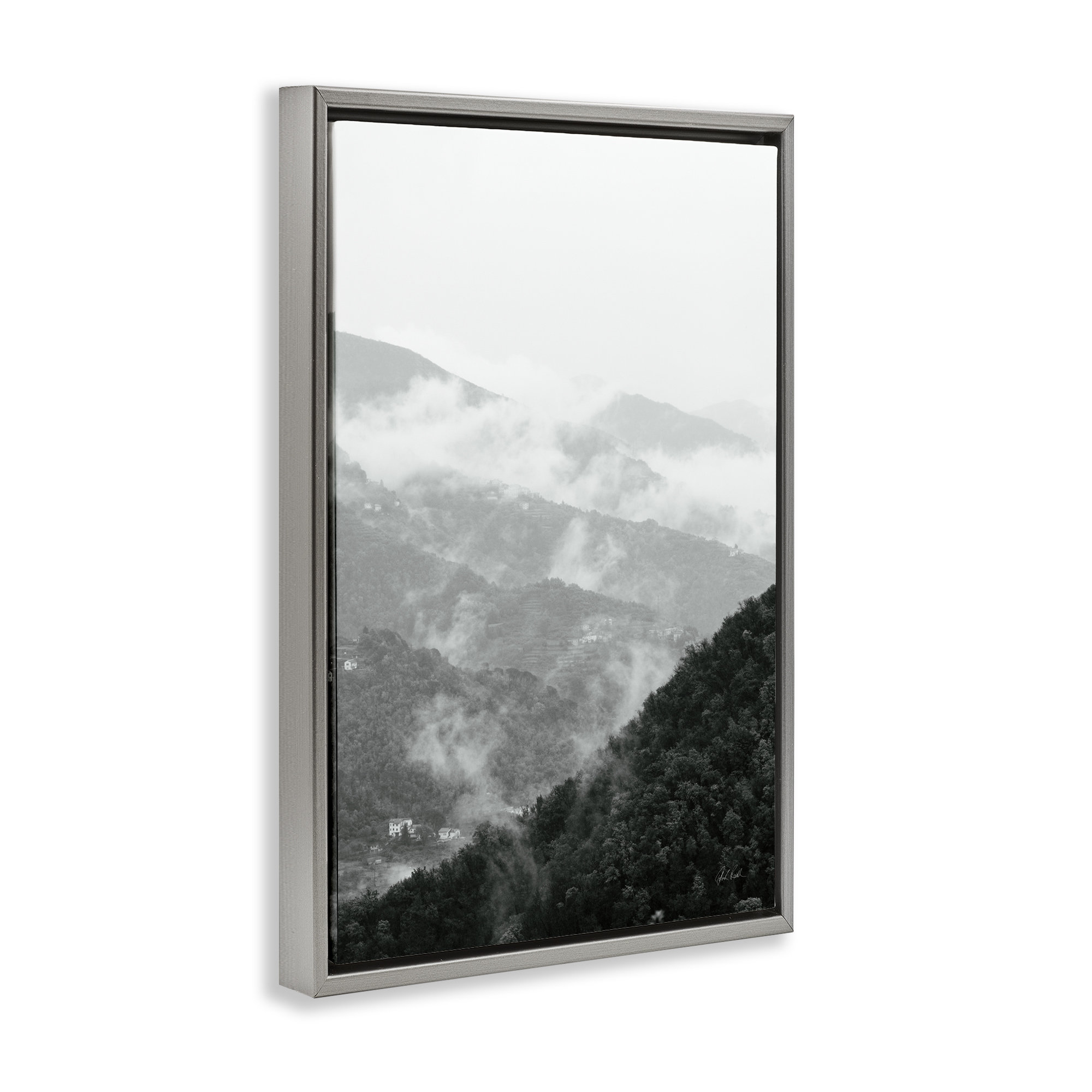 Latitude Run® Morning Mist Hillside Floating Frame, design by Deborah ...