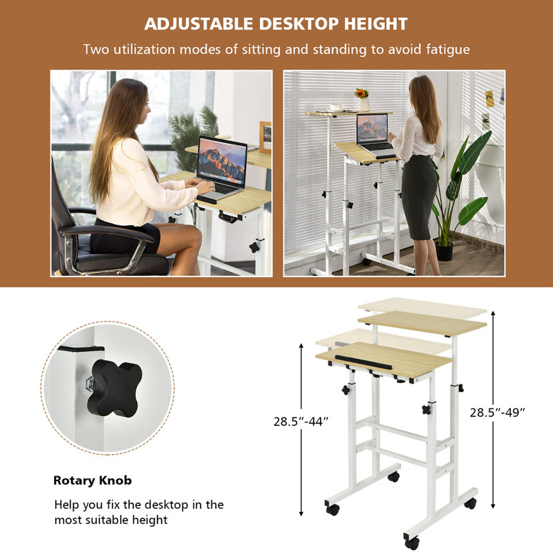 Inbox Zero Dol Adjustable Metal Base Standing Desk & Reviews | Wayfair
