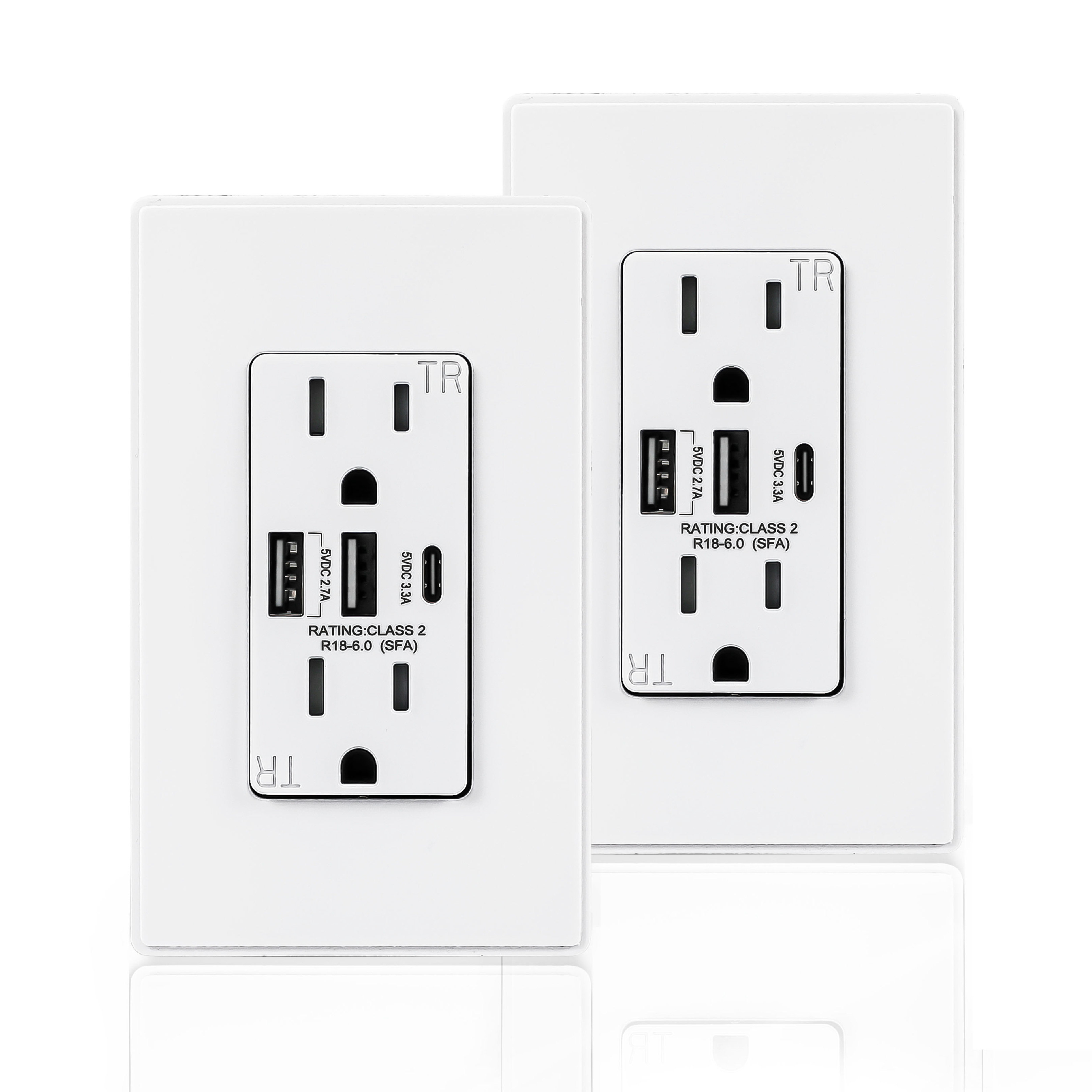 COBY CBOL Series Coby USB Wall Outlet Dual High Speed 6.0 Amp USB Ports ...