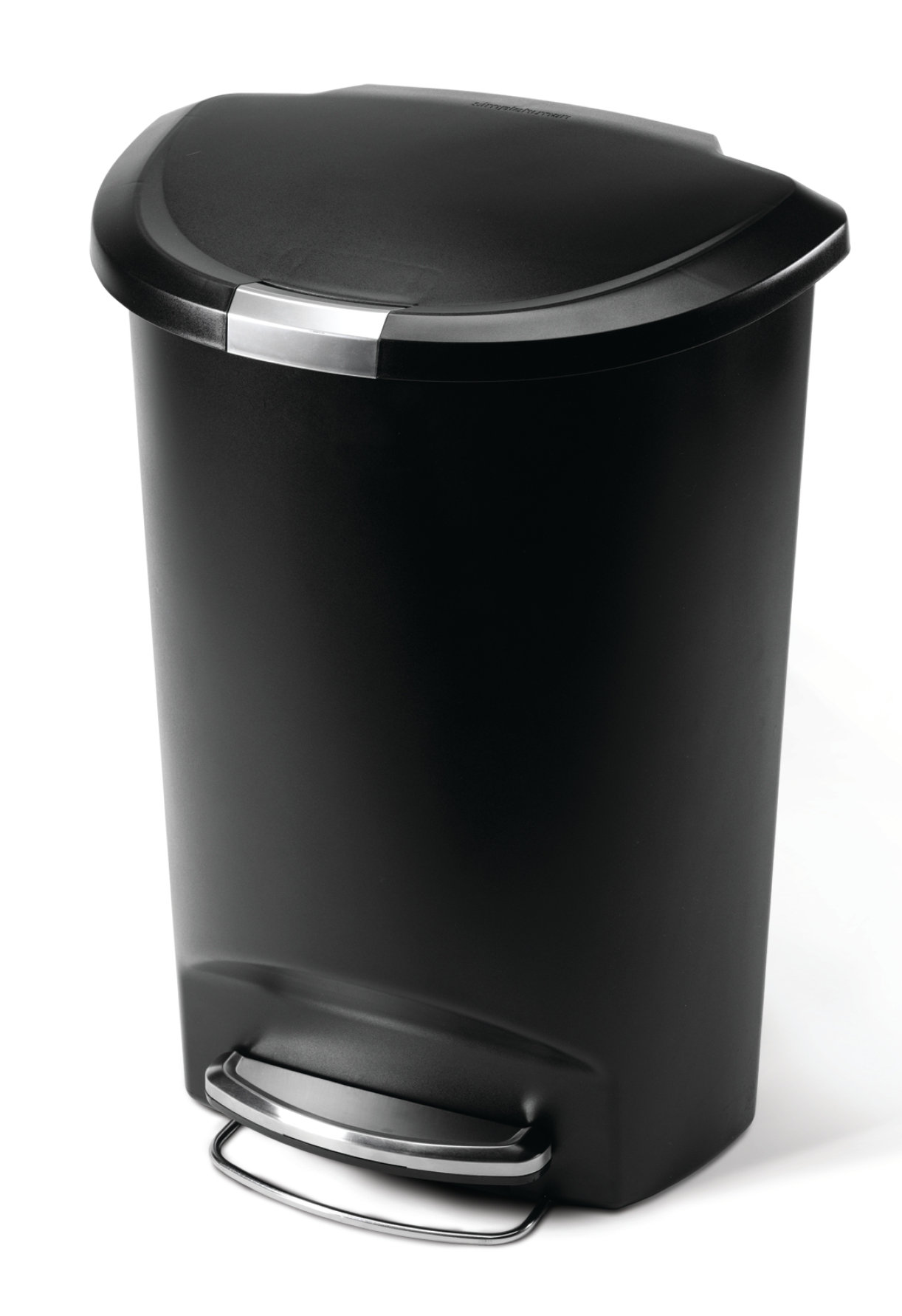 Simplehuman 50 Liter / 13 Gallon Semi-Round Kitchen Step Trash Can with ...