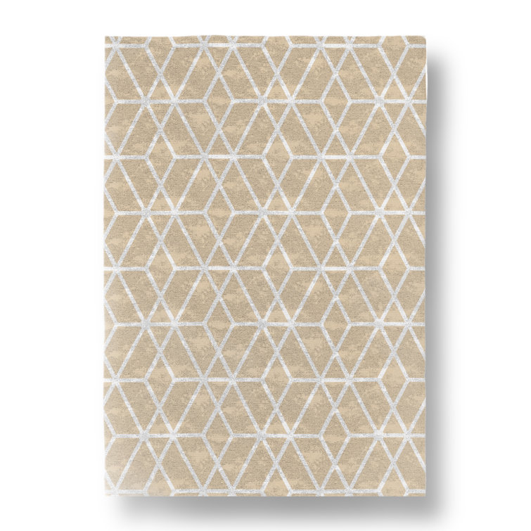 Corrigan Studio Locksley Flatweave Cotton Beige/White Rug | Wayfair.co.uk