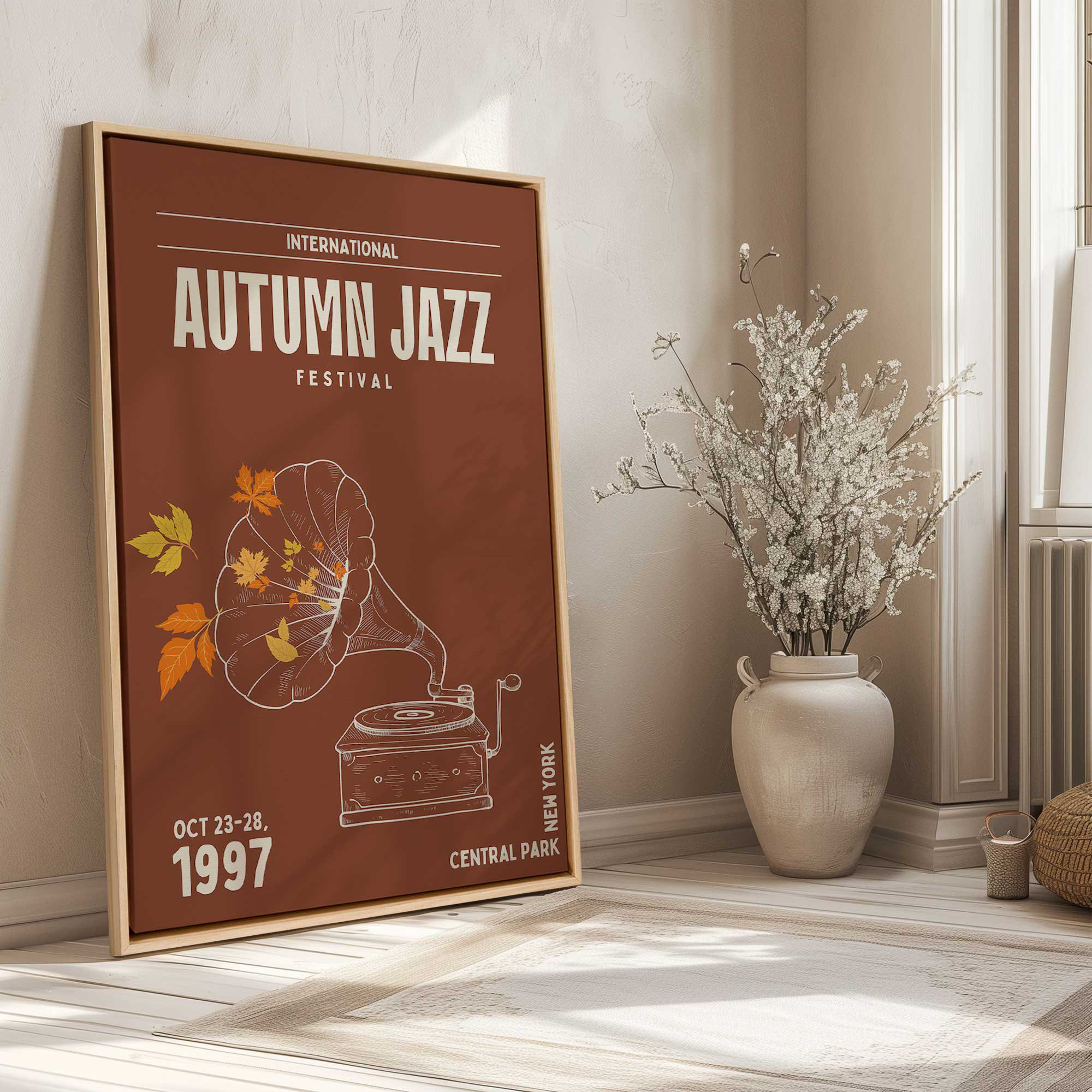 Red Barrel Studio® Autumn Jazz Festival Poster Canvas Print in a Frame ...