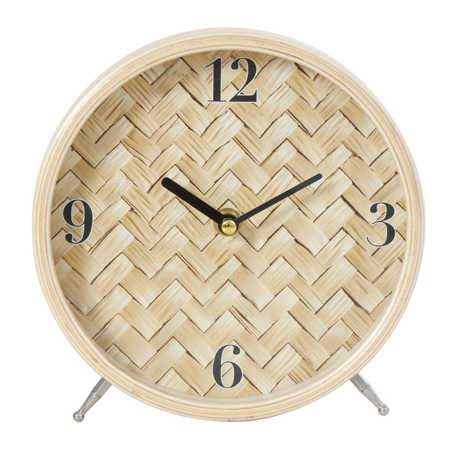 Bay Isle Home™ Analog Wood Quartz Tabletop Clock in Black | Wayfair