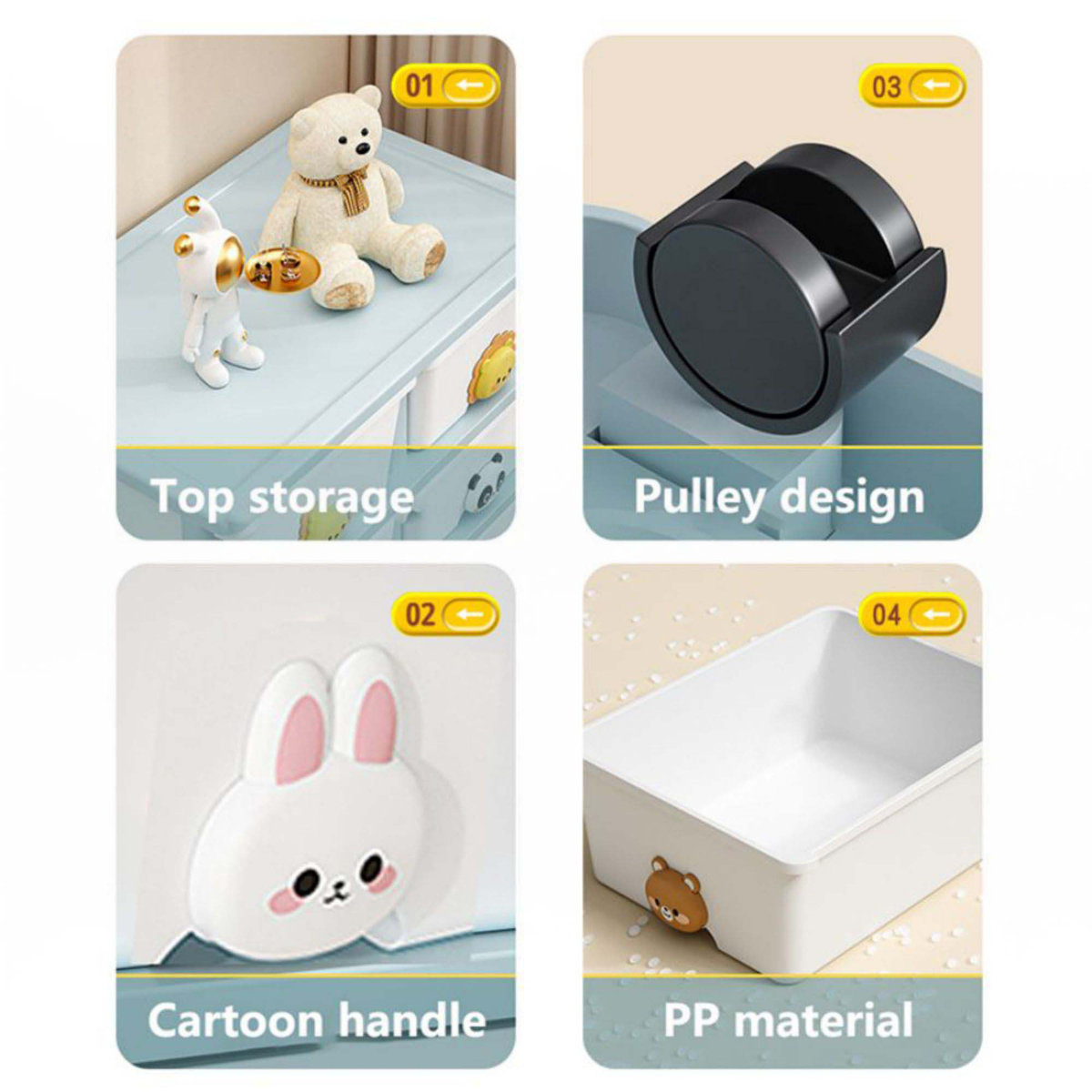 Rebrilliant Drawer Storage Rack - 4 Drawers - 4 Layer, Flexible ...