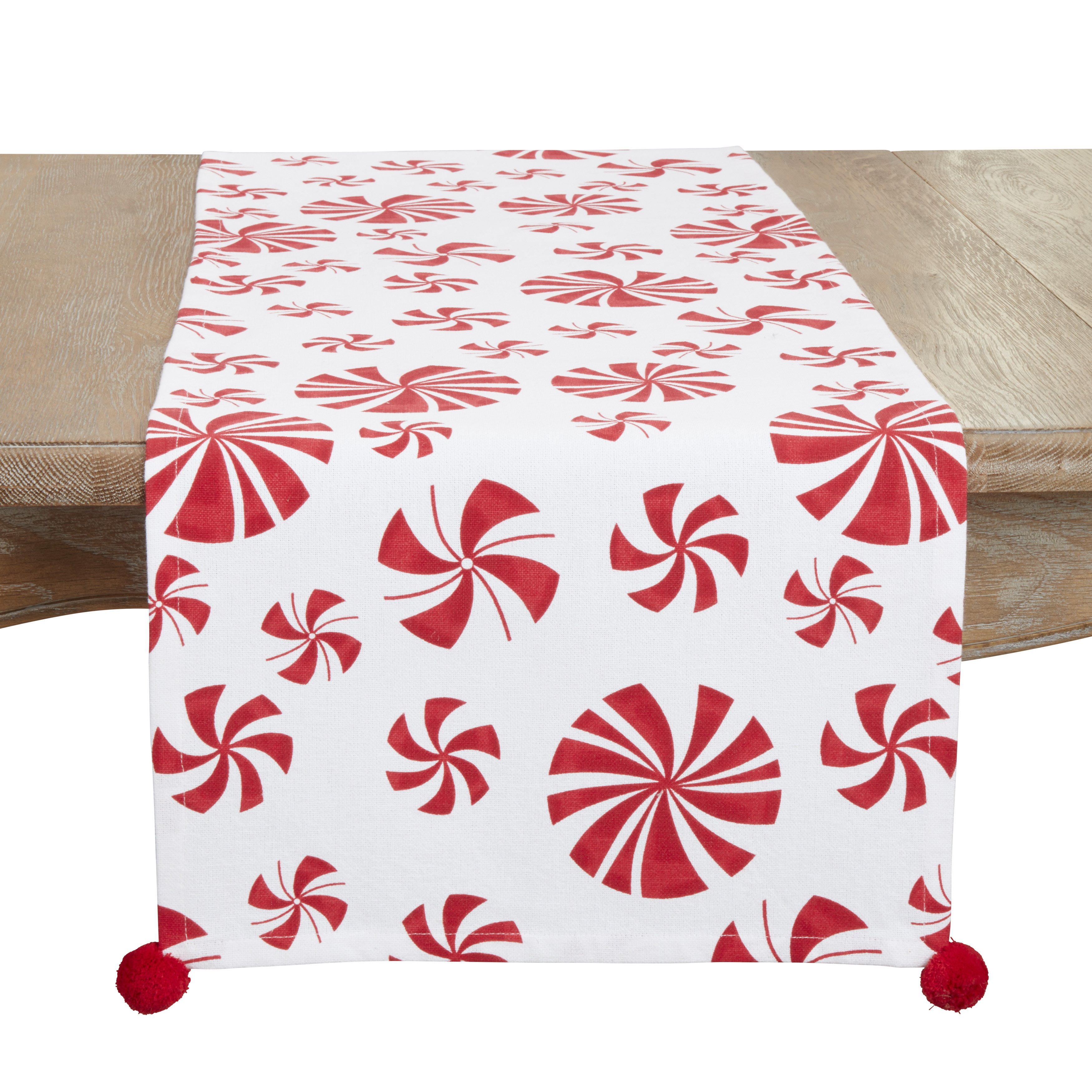 Saro Sweet Peppermint Candy Table Runner | Wayfair