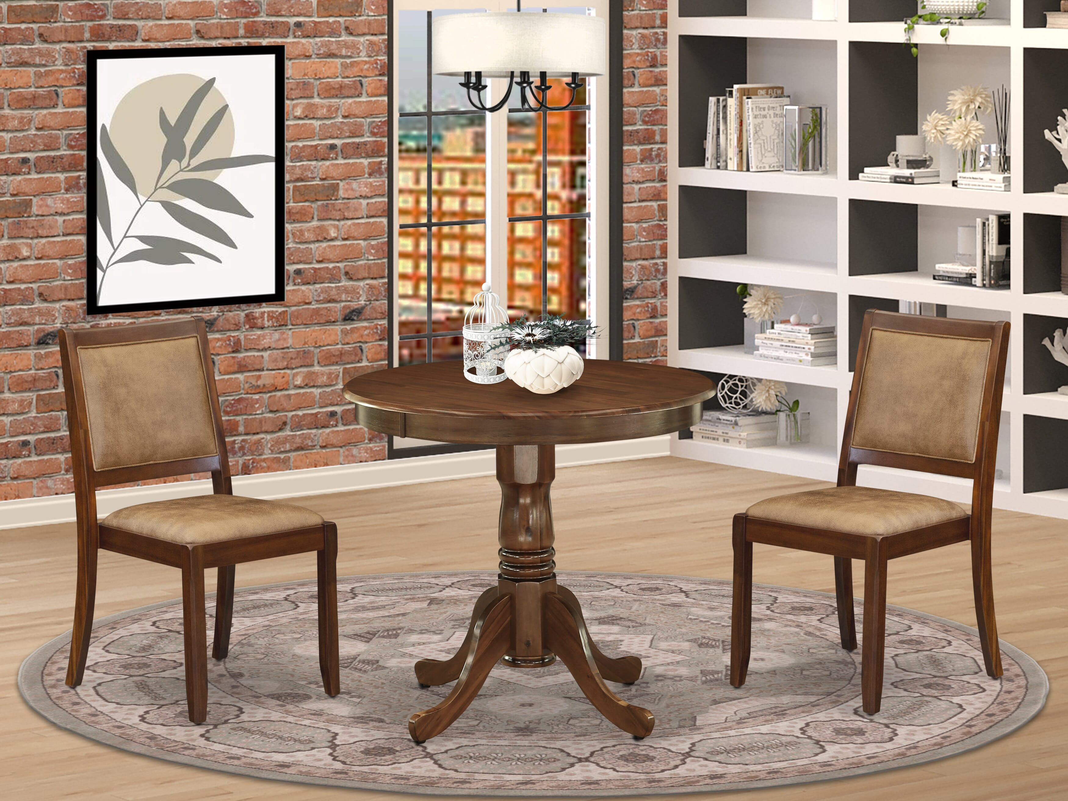 Darby Home Co Dining Set Includes a Round Kitchen Table with Antique ...