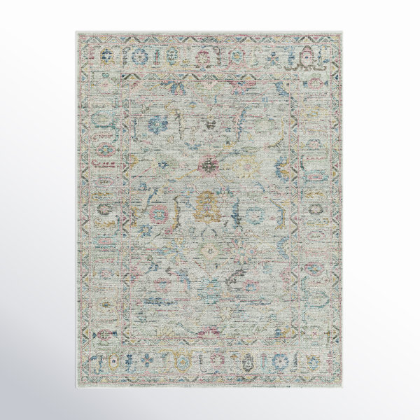 Haiya Pale Slate Machine Washable Area Rug & Reviews | Birch Lane