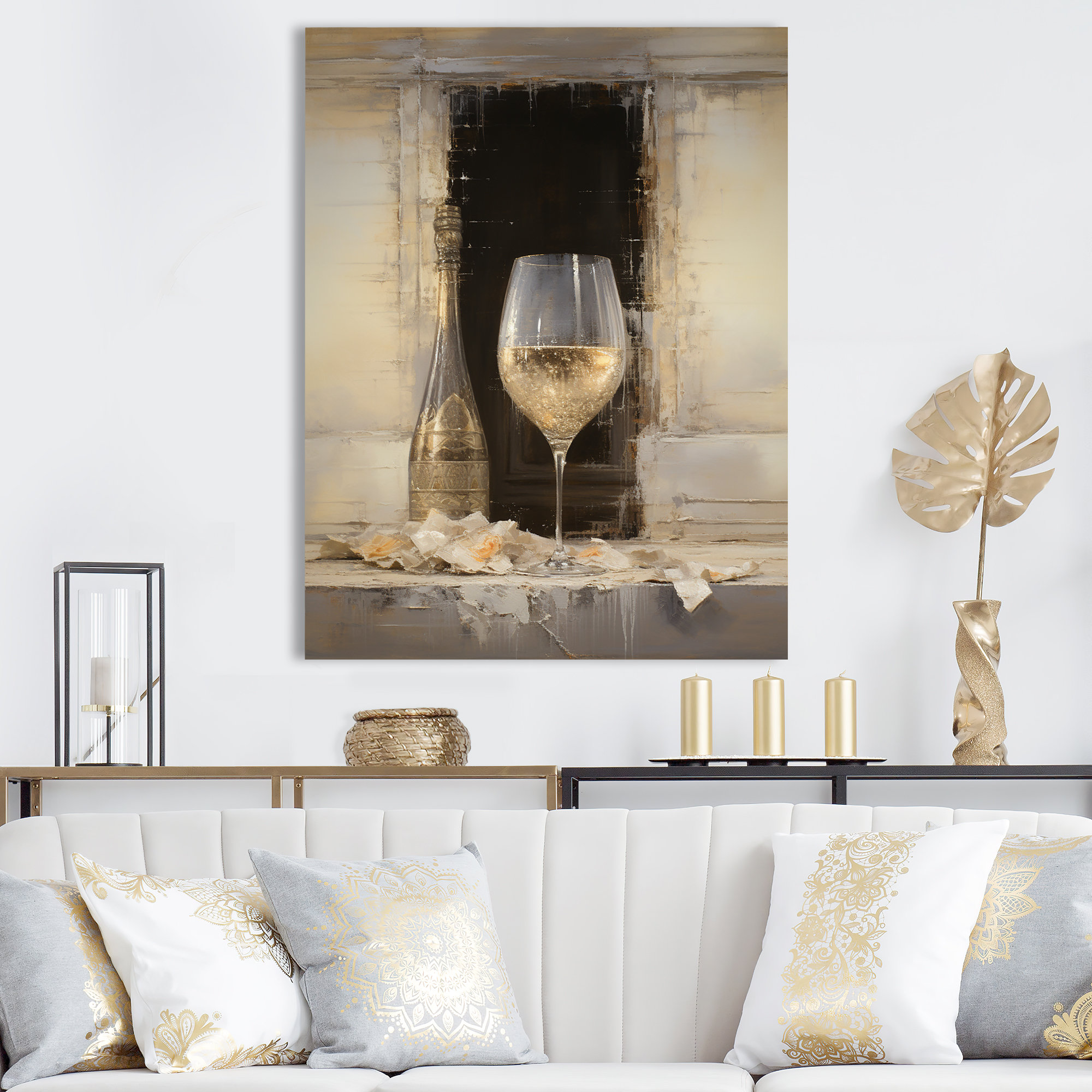 Design Art Legacys Lure Champagne And Glass II - Wine & Champagne ...
