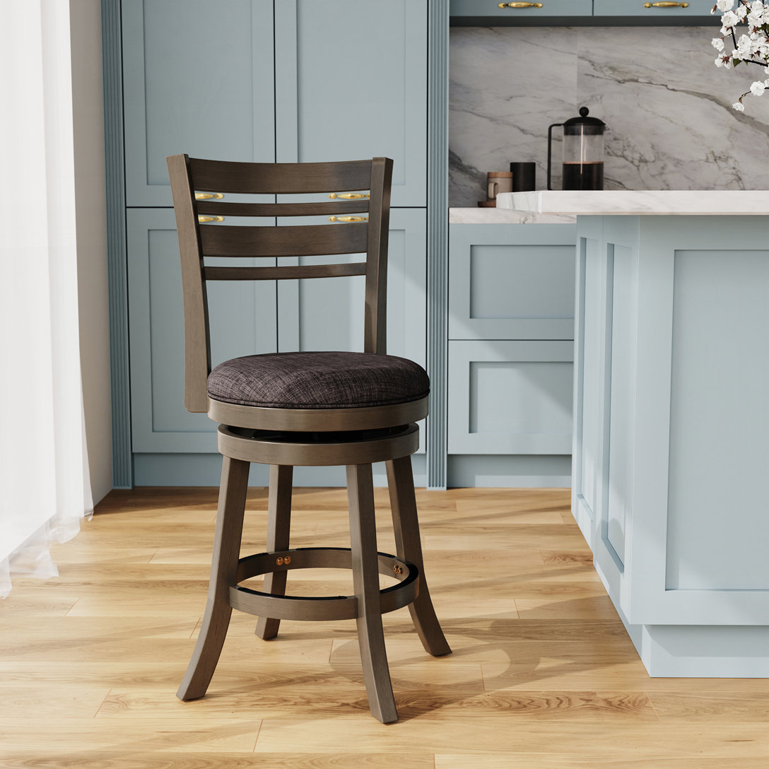 Lark Manor™ Counter Height Slat Back Swivel Stool | Wayfair