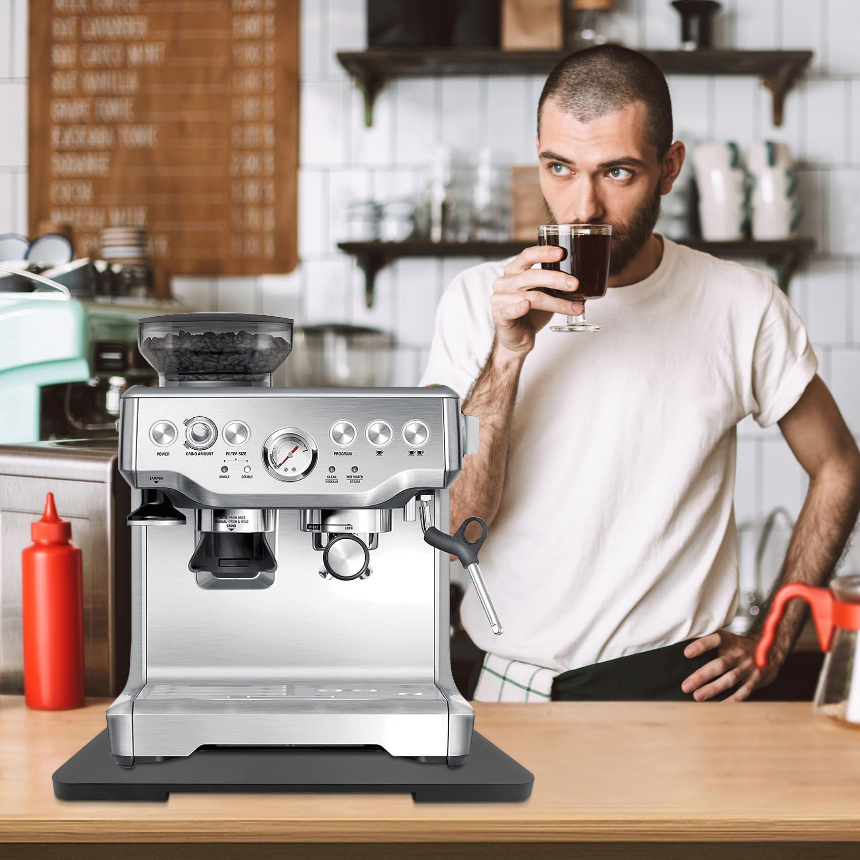 Mint Pantry® Appliance Slider 360° Rolling Tray Bamboo Coffee Pot ...