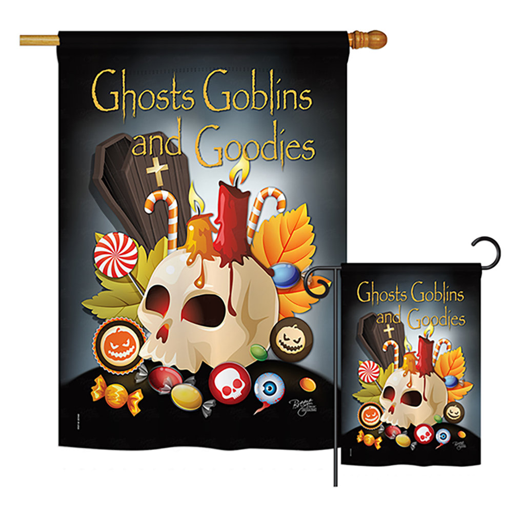 Breeze Decor 2 Piece Ghosts Goblins and Goodies Fall Halloween ...