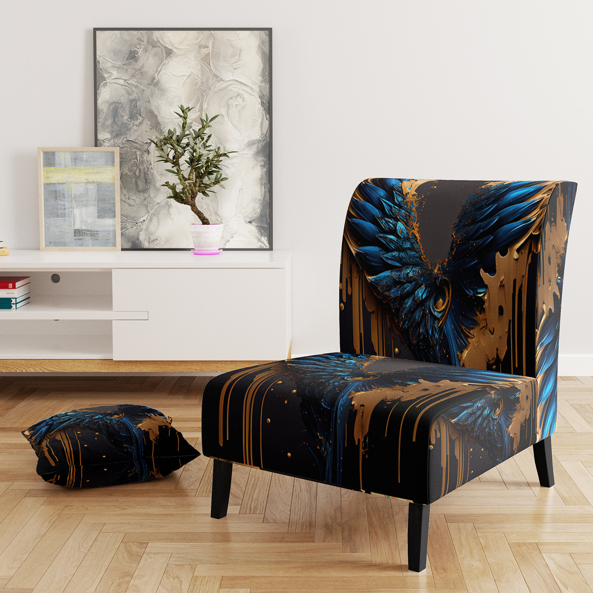 East Urban Home Angel Wings - Upholstered Fantasy Accent Chair And Arm ...