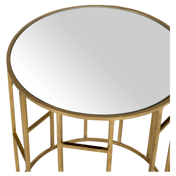 Mercer41 Oxendine Mirrored Glass Top End Table & Reviews | Wayfair