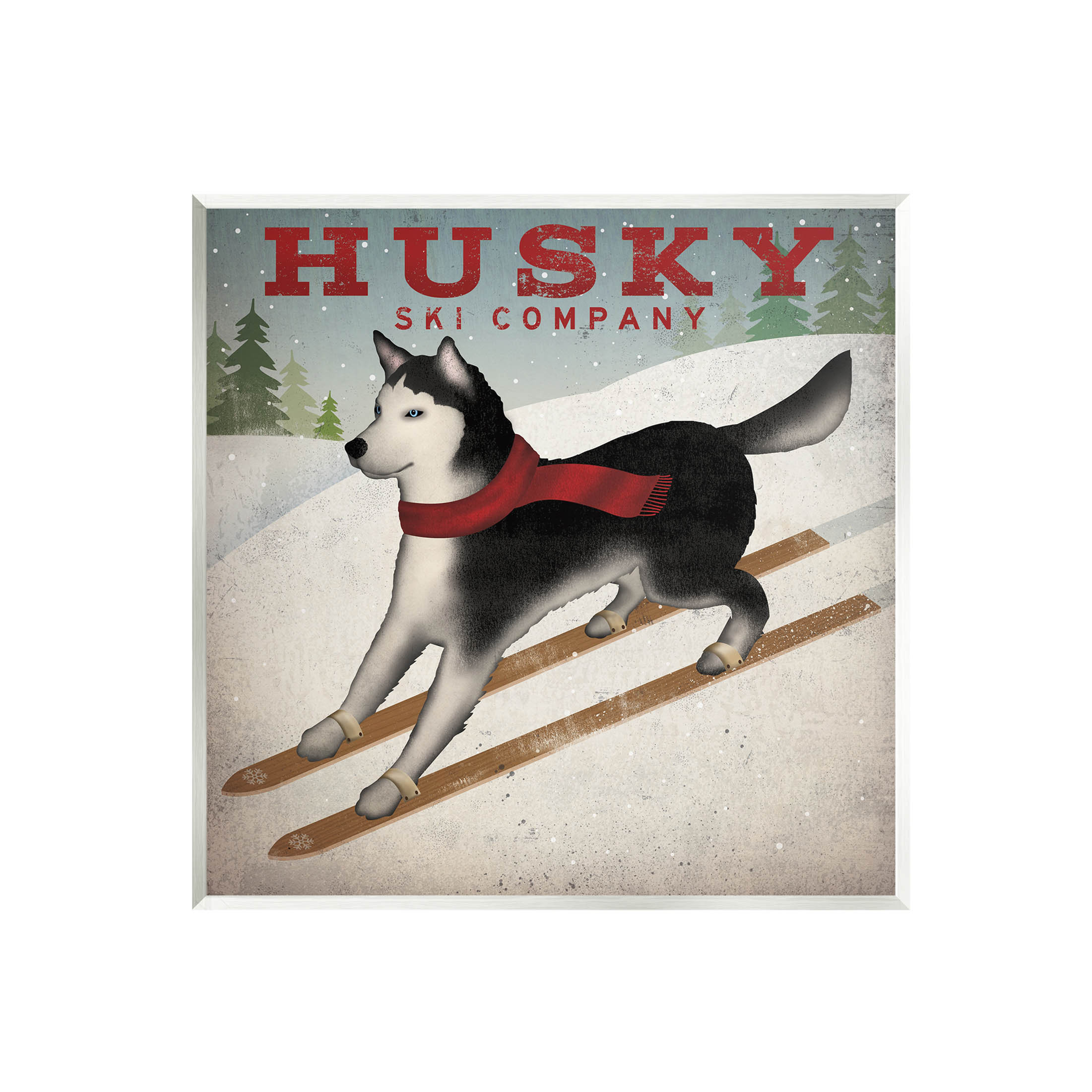 Stupell Industries Husky Ski Company Winter Slopes Dog Wall Plaque Art ...