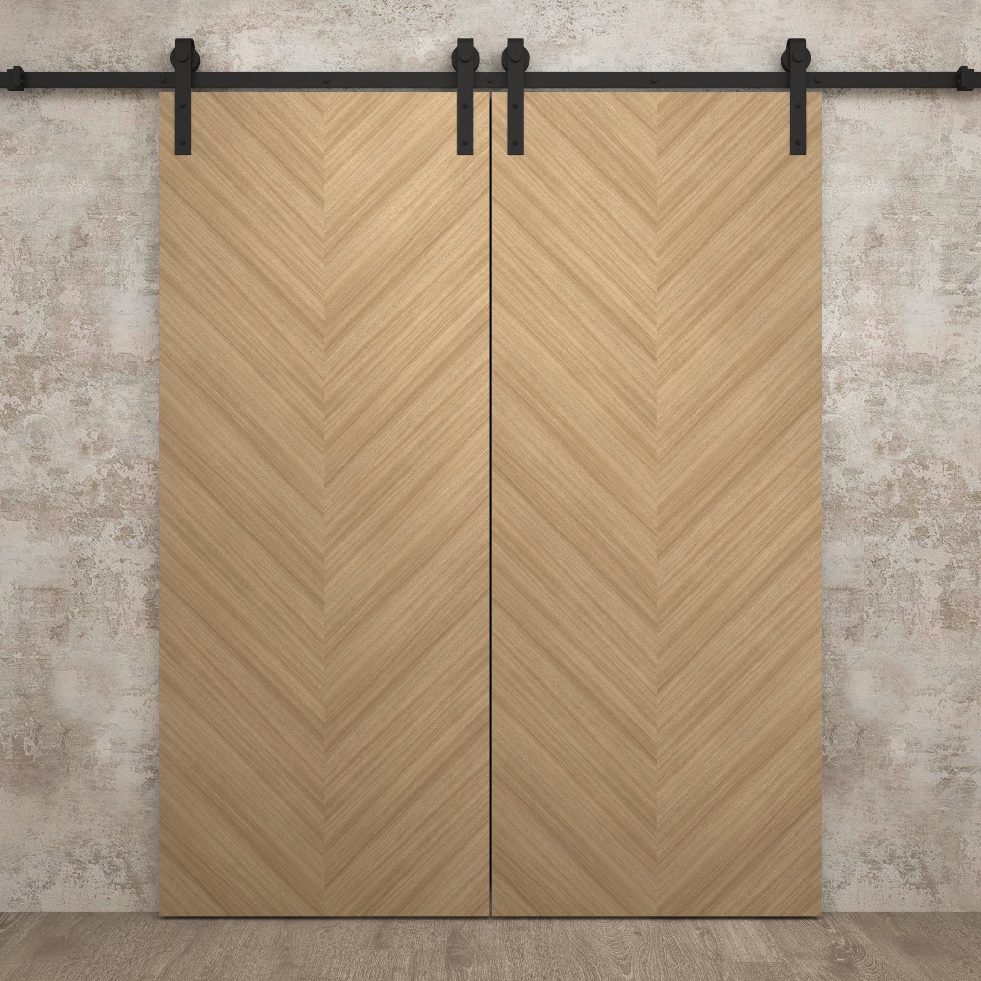 SARTODOORS Modern Double Barn Door | Ego 5005 | Track Set | Solid Panel ...