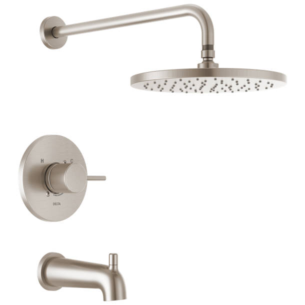 Delta Modern Raincan Round Shower System, Rain Shower Head with ...
