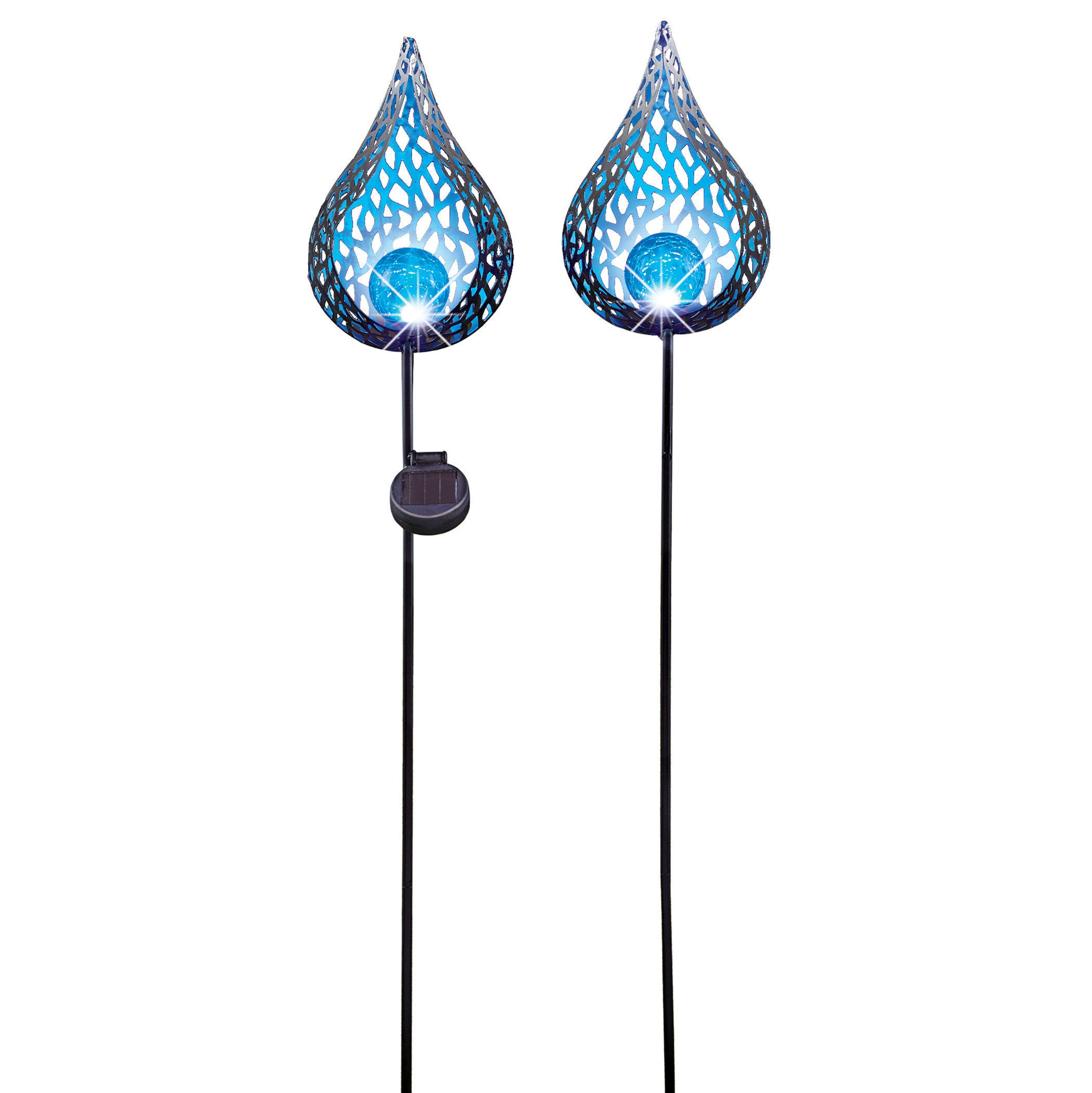 Lark Manor™ Unique Solar Powered Crackled Glass Ball LED Garden Stakes ...