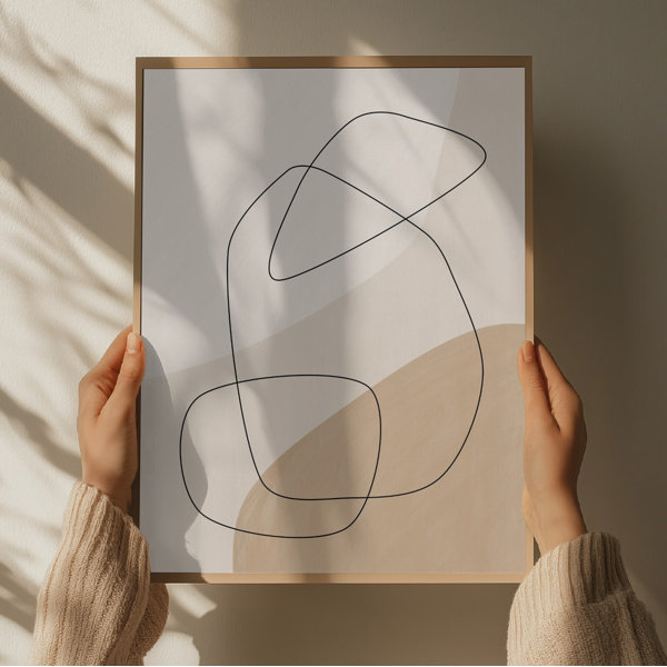 Mikado Living Graphic Shapes a Lines Poster | Wayfair.co.uk