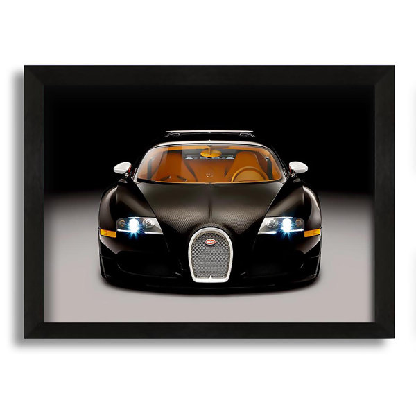 Latitude Run Bugatti Veyron Black - Single Picture Frame Print on ...