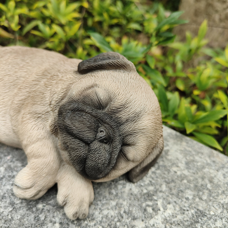 Hi-Line Gift Ltd. Pug Dreamland: Cozy Brown Polyresin Sleeping Pug ...