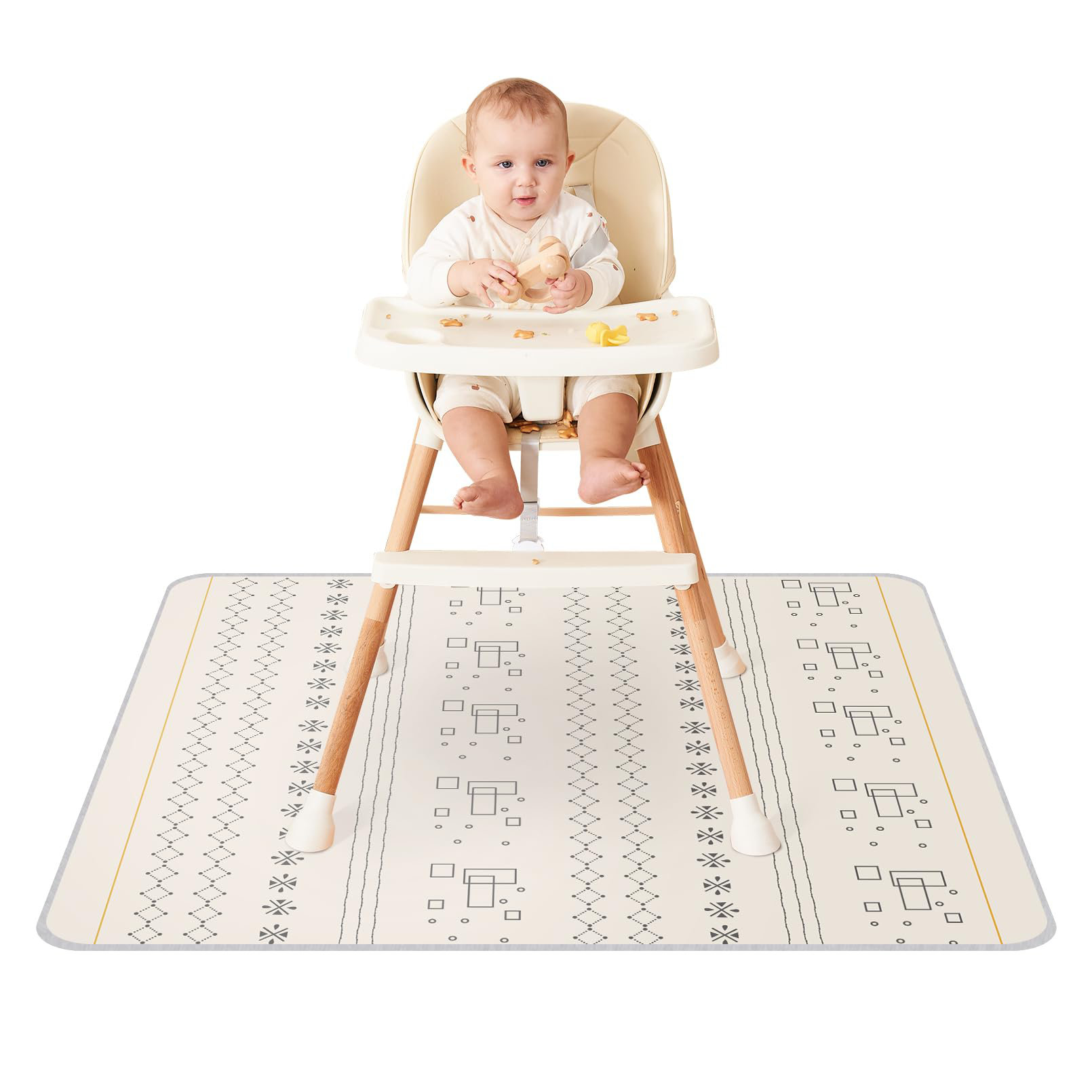 PEROTIX 51” x 51” Waterproof Baby Splat Mat – Washable Anti-Slip High ...