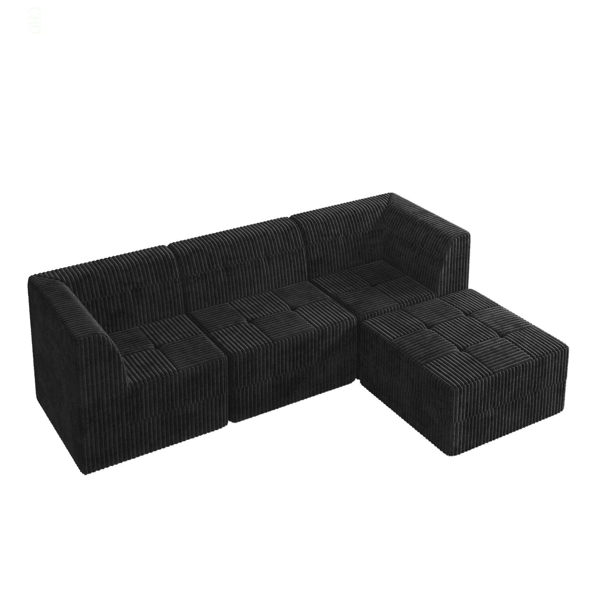 Ivy Bronx L Shape Modular Sectional Sofa, Compressed Sectional Sofa ...