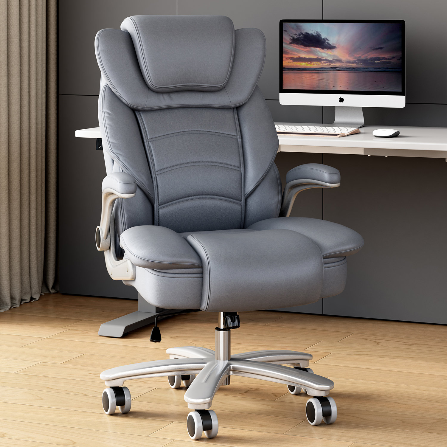 Latitude Run® Maynar Executive Office Chair High Back Leather Big and ...