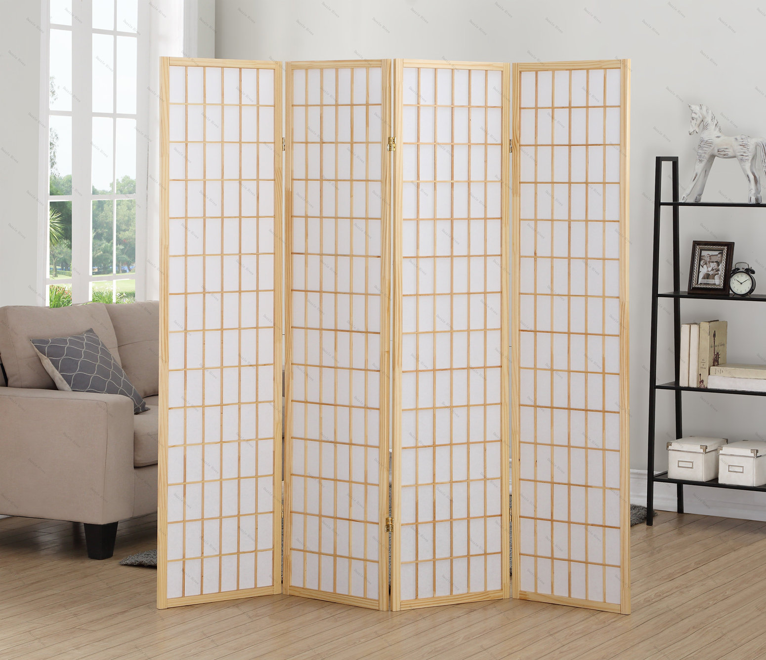 Dakota Fields 4 Panel Oriental Shoji Screen / Room Divider, - Wayfair Canada