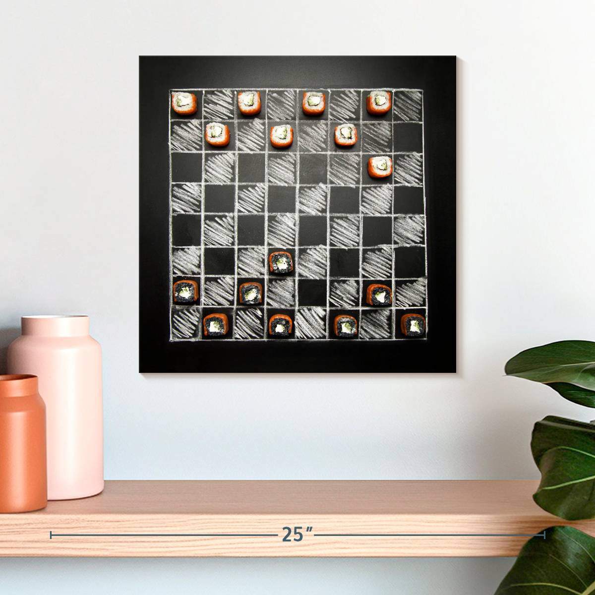 Ebern Designs Senne Chalkboard Chess With Sushi | Wayfair