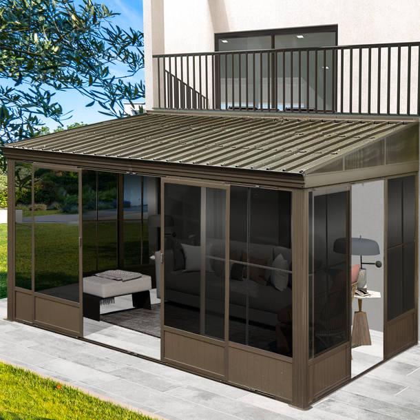 domi outdoor living Aluminum Patio Gazebo Lean to Wall Mounted Pergola ...