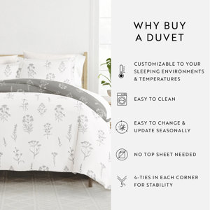 Linens & Hutch Duvet Cover Set Patterned Microfiber Ultra Soft Bedding ...
