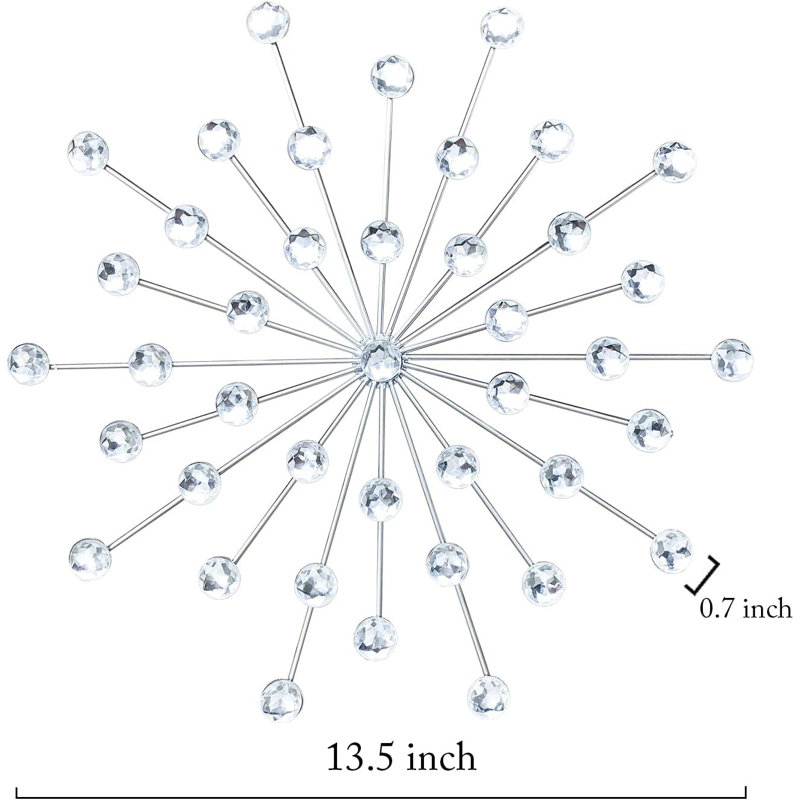 Mercer41 3 Set Metal Jeweled Wall Art Bling Crystal Home Décor ,Sun ...