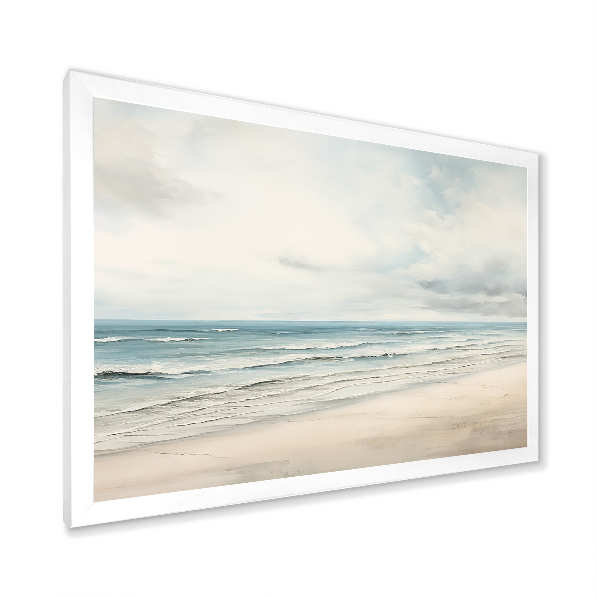 Design Art Soft Color Beach Horizon II - Beach & Ocean Canvas Art Print ...