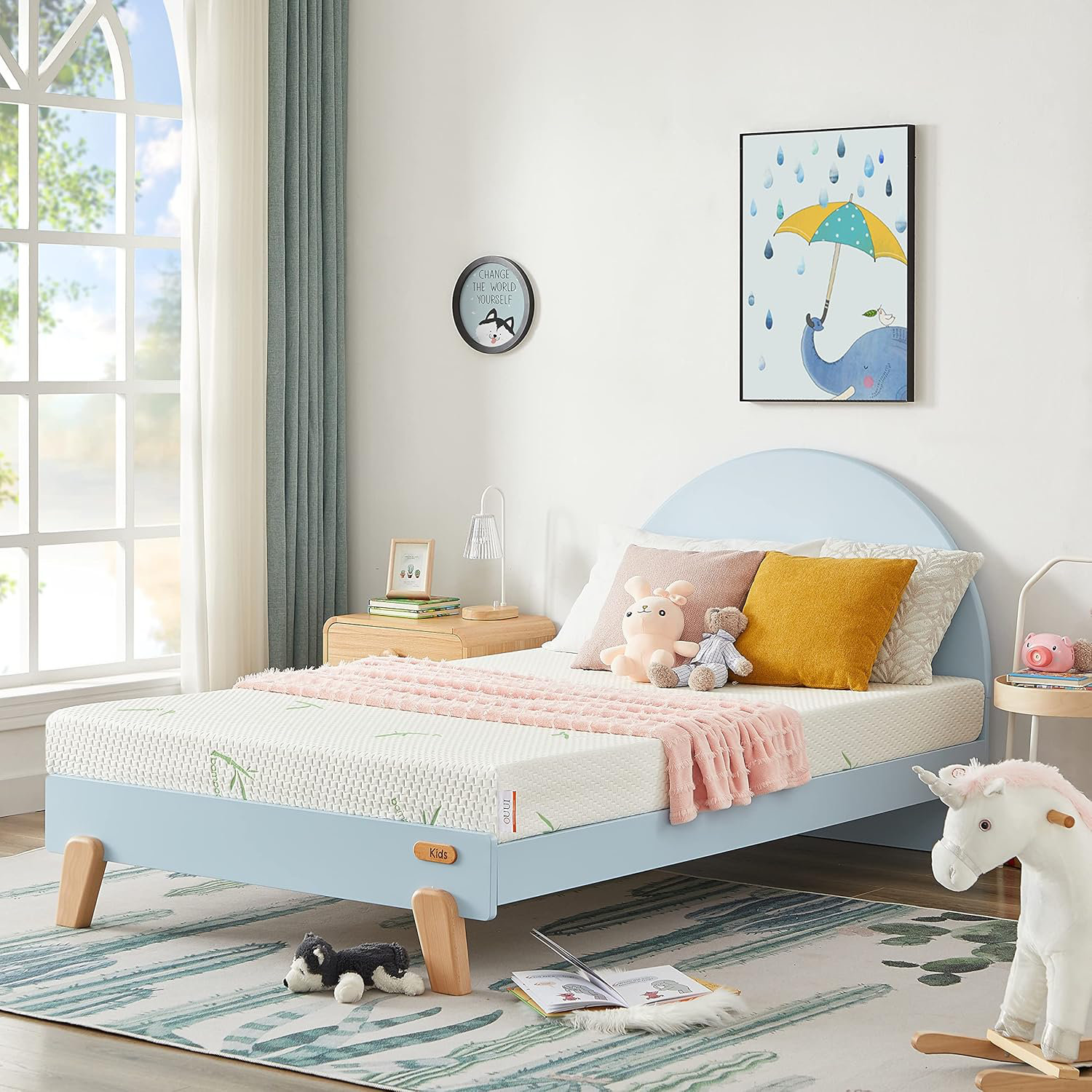 Harriet Bee Medium-Firm Gel Memory Foam Mattress with Bamboo Pattern ...