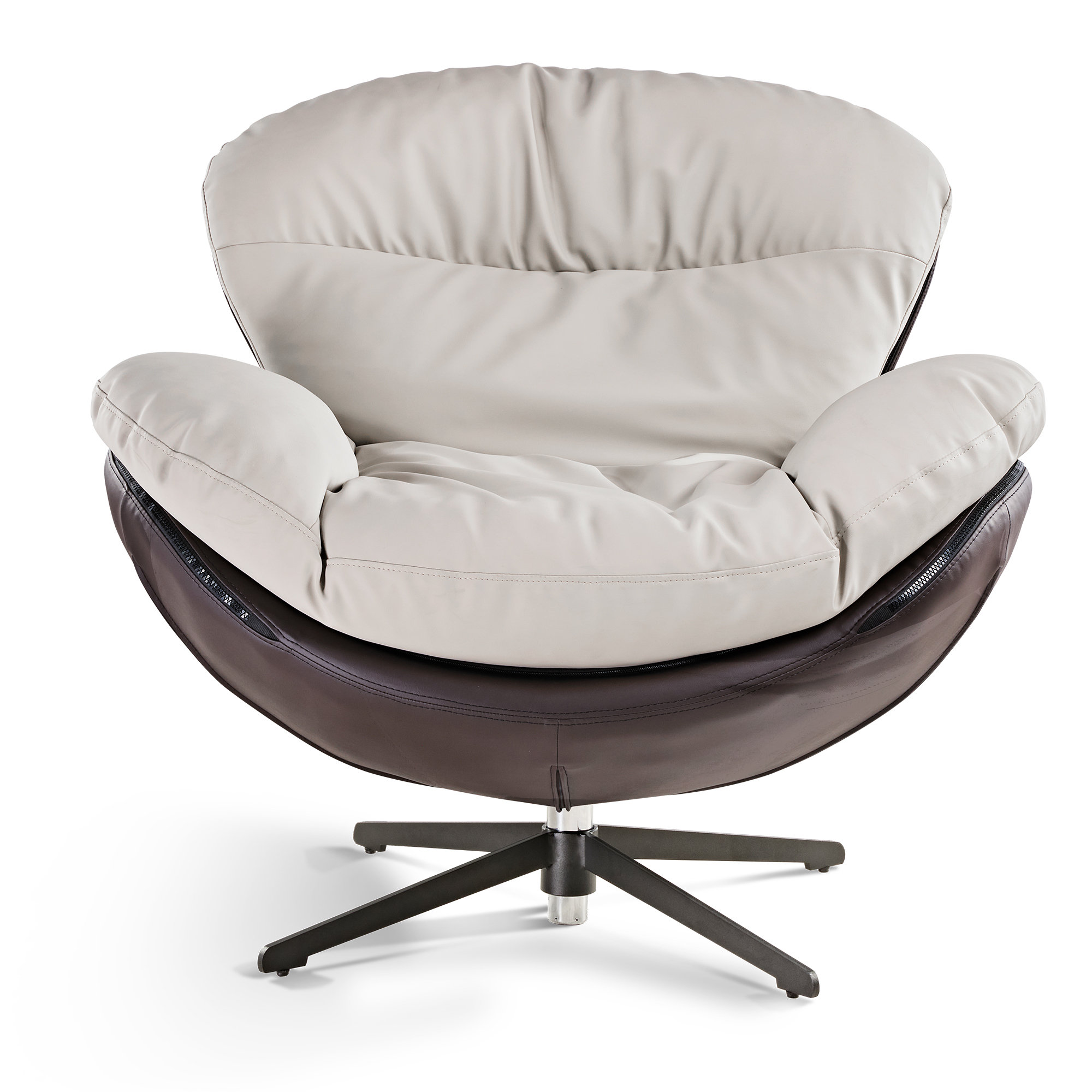 Latitude Run® Alexia Gray Fabric Swivel Lounge Chair | Wayfair